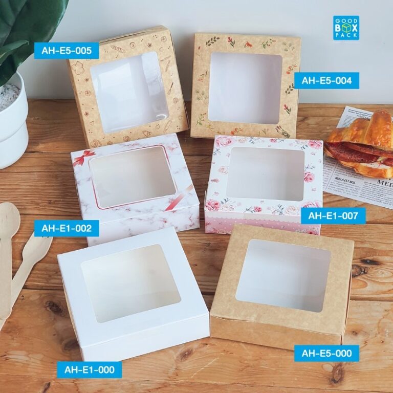 กล่องบราวนี่ 4 ชิ้น 12x12x3.5 cm - Goodboxpack